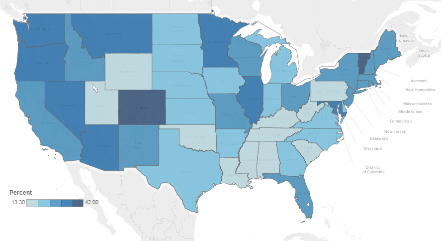 State With Most Women