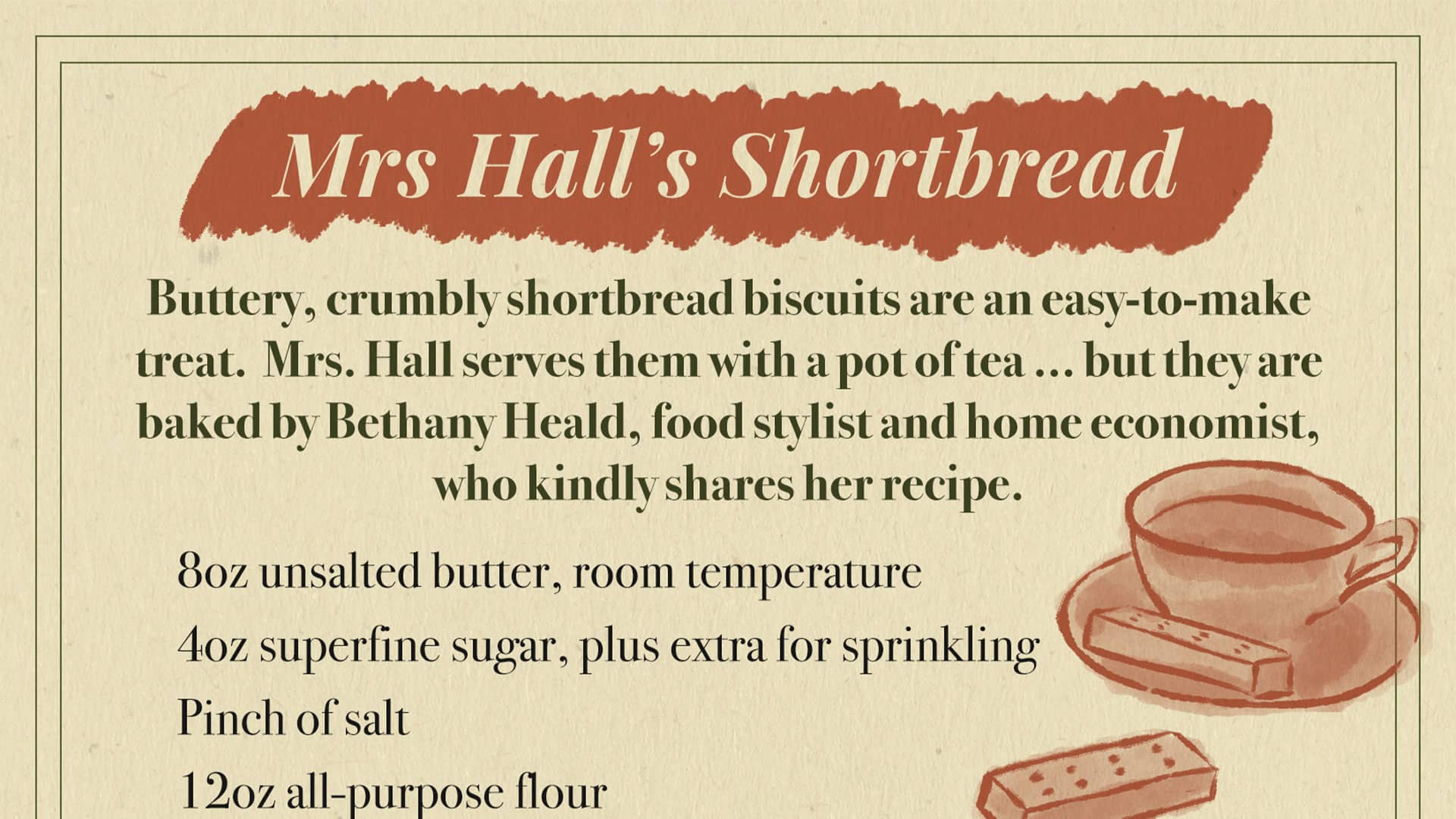 Mrs. Hall's Shortbread Recipe | Masterpiece | Official Site | PBS