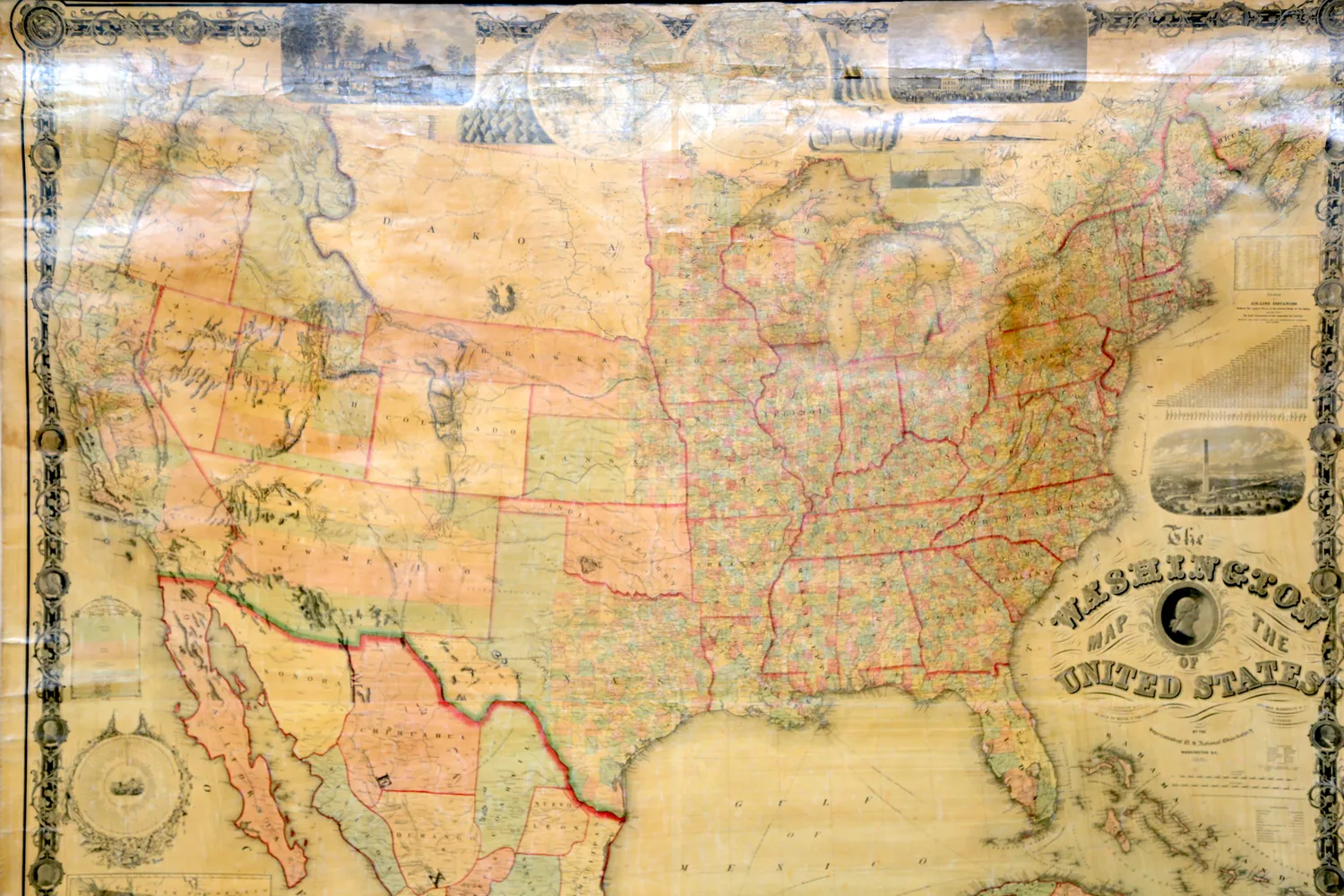 1861 "Washington Map of United States" Wall Map | Antiques Roadshow | PBS
