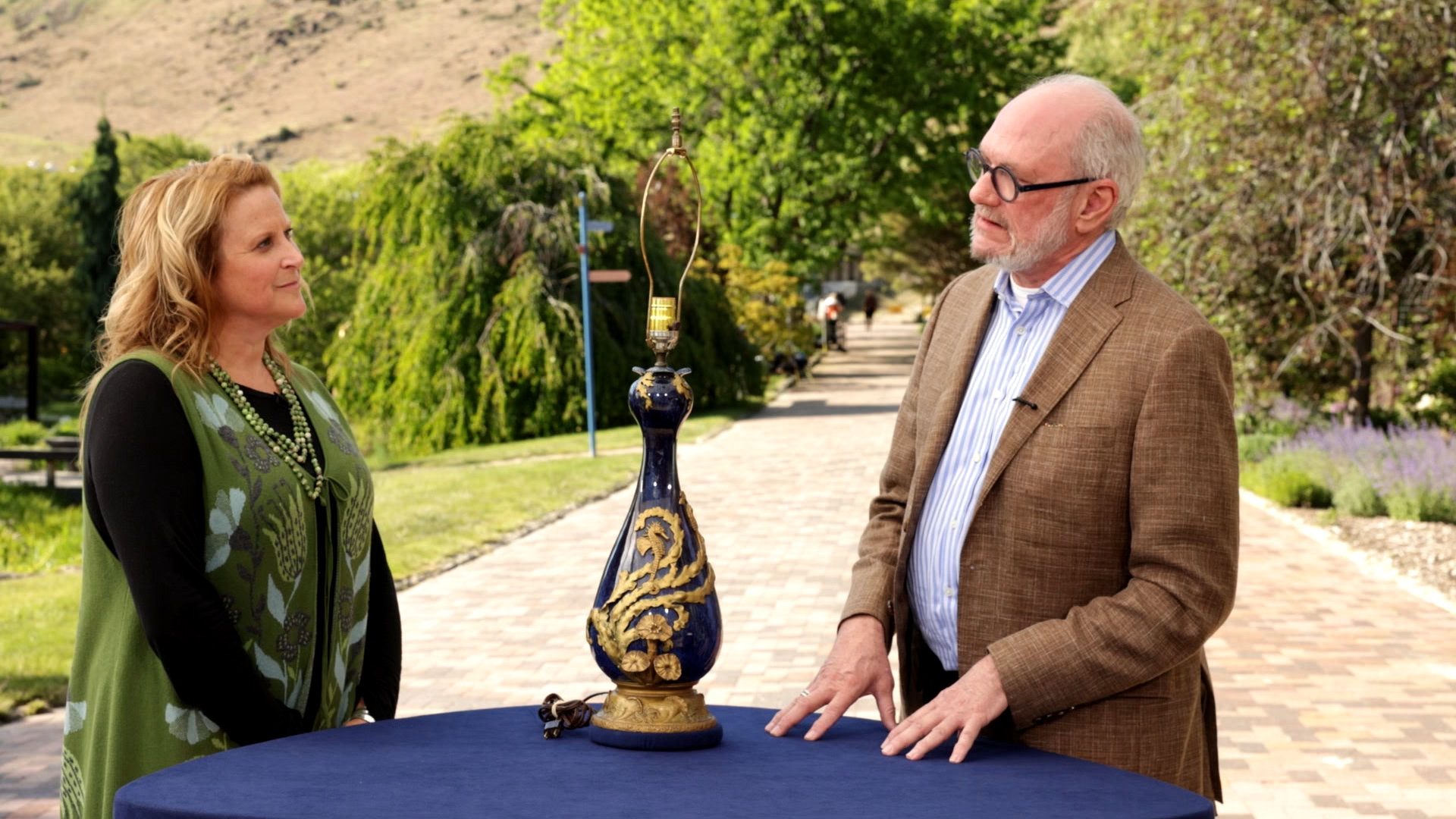 Louis Chalon Bronze & Porcelain Lamp, ca. 1910 | Antiques Roadshow | PBS