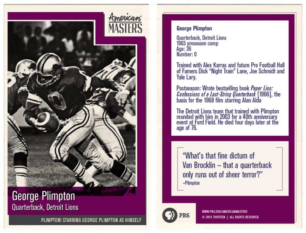 George Plimpton | George Plimpton Trading Cards | American Masters | PBS