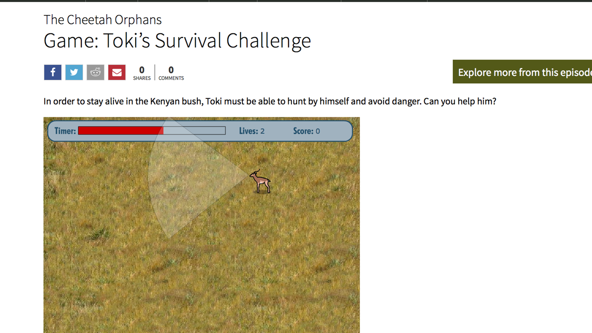 The Cheetah Orphans | Game: Toki's Survival Challenge | Nature | PBS